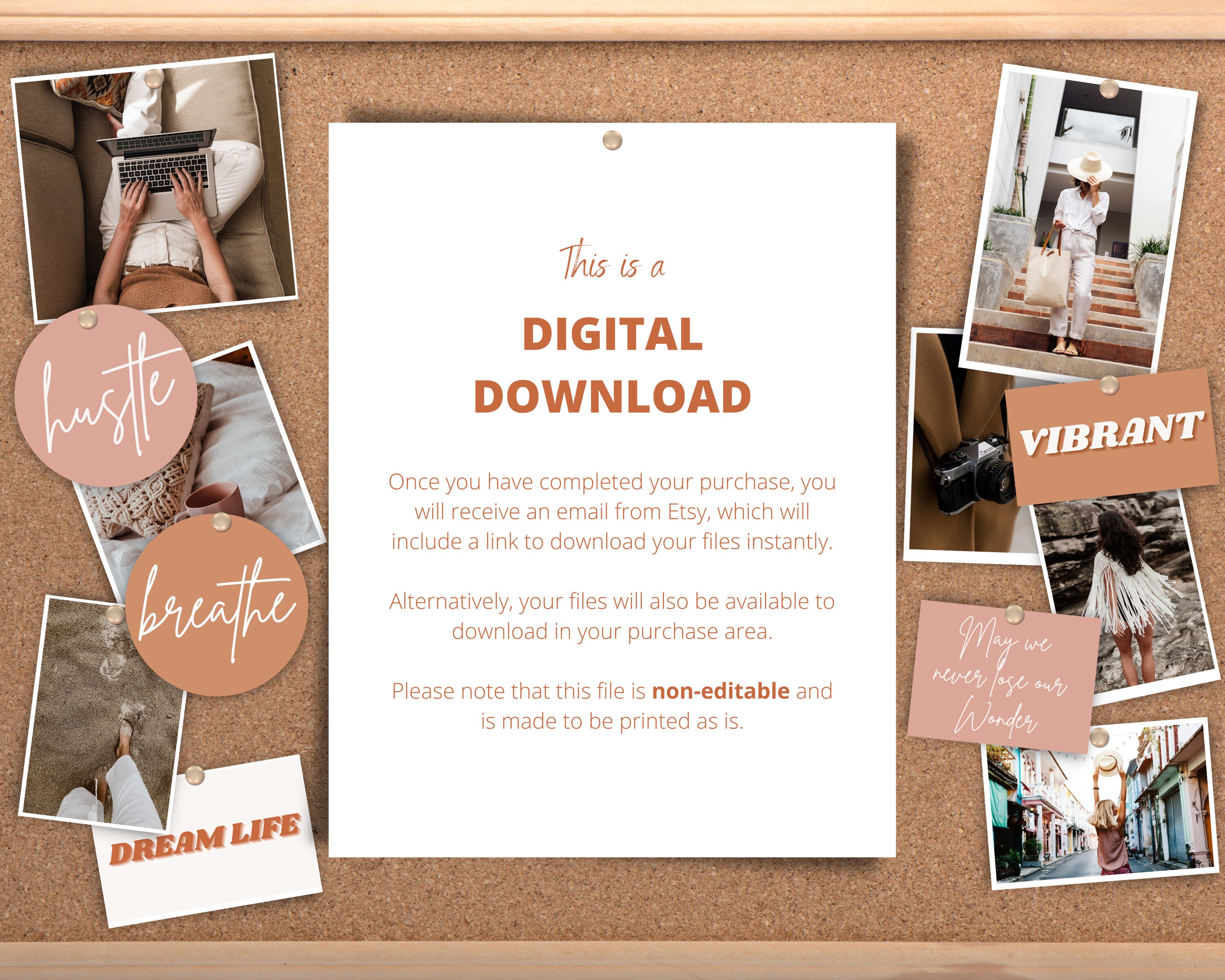 Vision Board Printable, Boho Aesthetic Vision Board Kit, Law of ...
