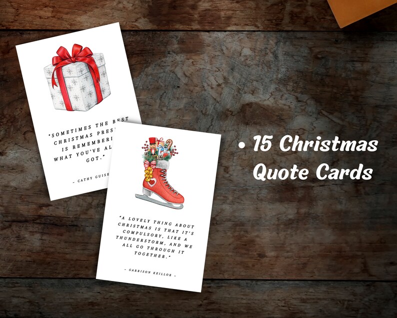Christmas Quotes Printable Journal Cards, Xmas Cards, Holiday Cards ...