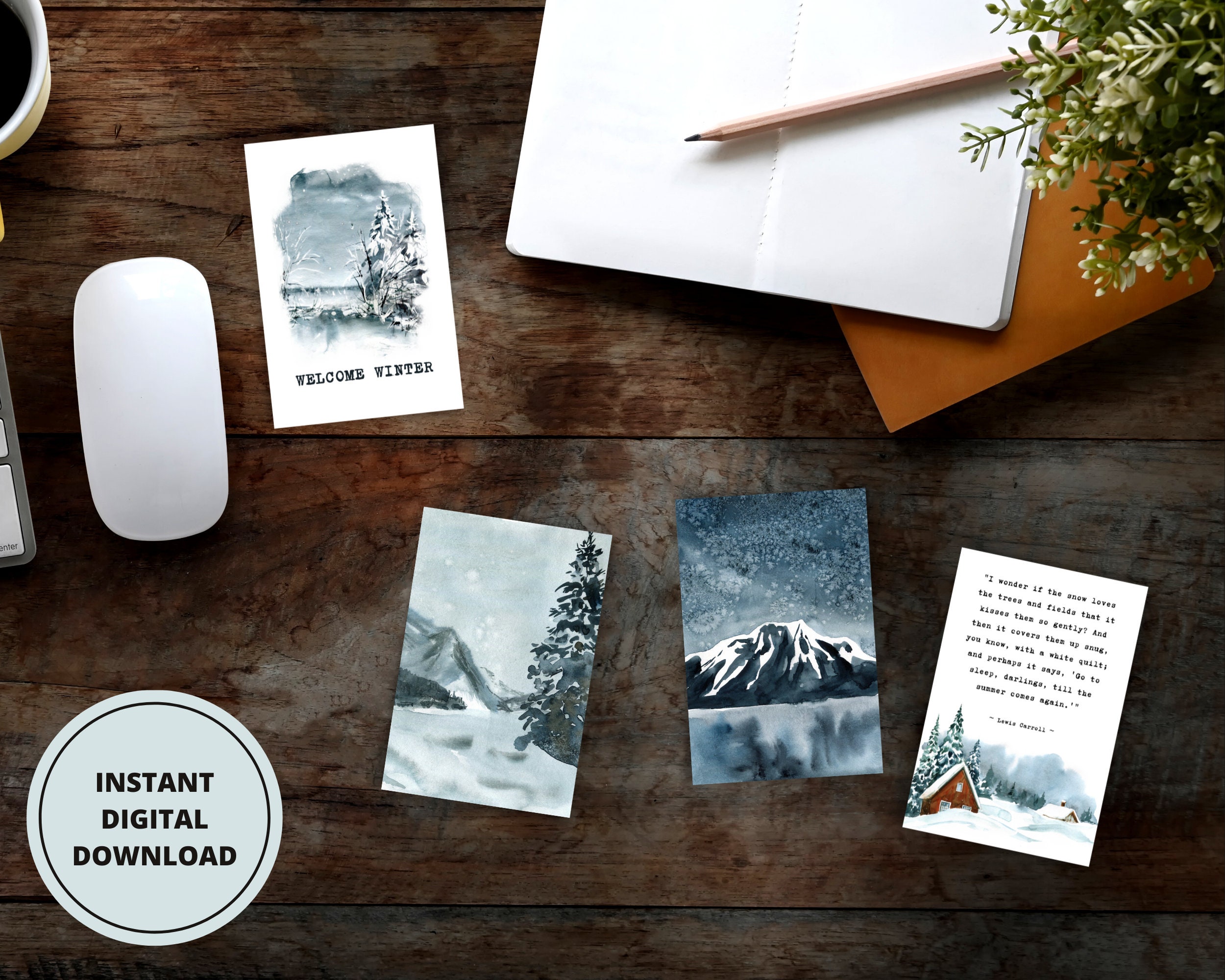 Winter Aesthetic Journal Cards Printable, Journal Prompts, Journaling ...