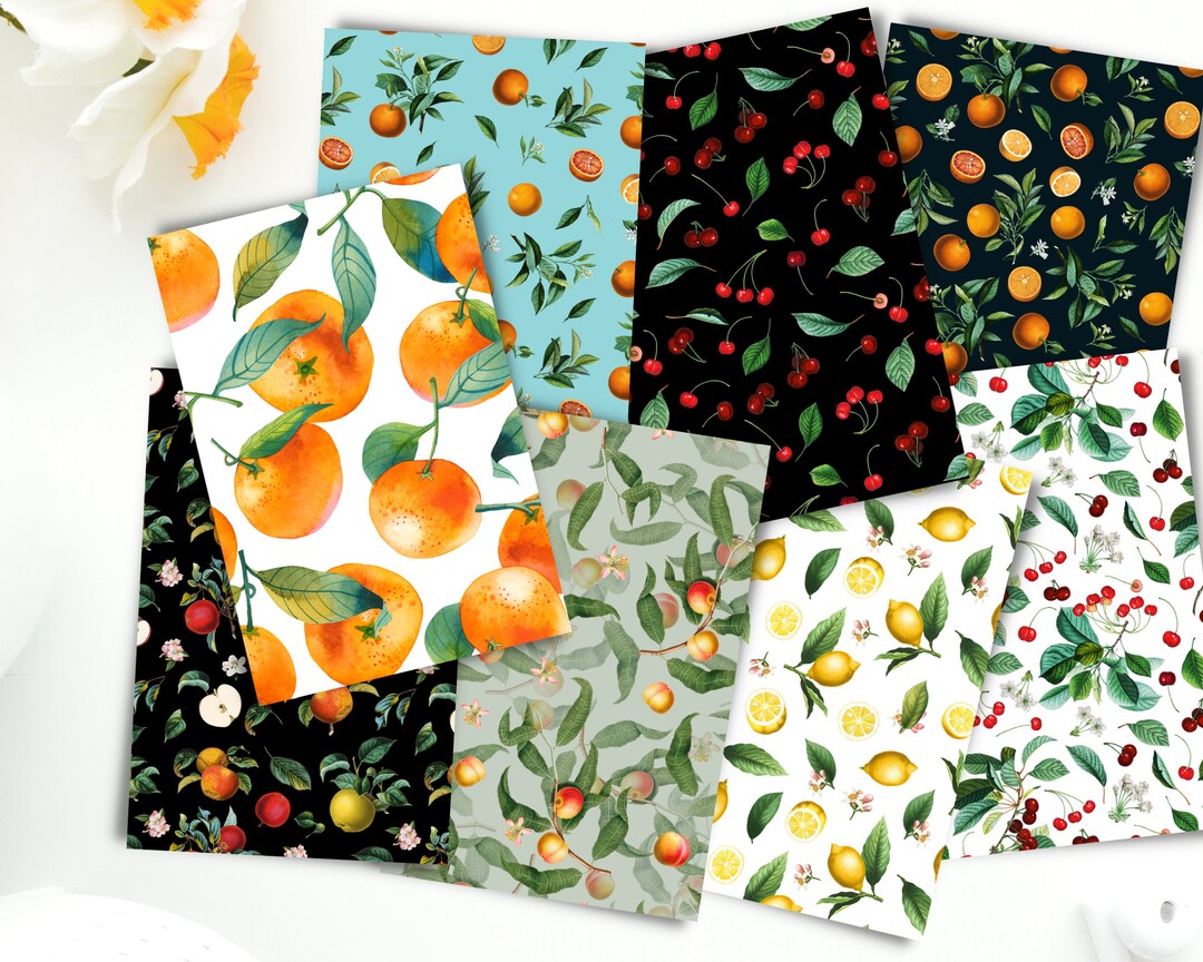 Fruit Pattern Printable Dashboards, Planner Dashboard, Botanical ...