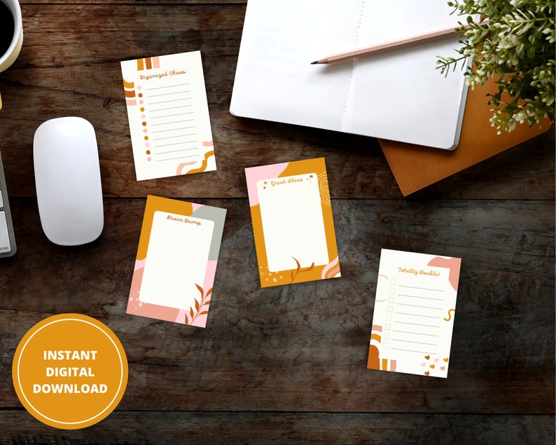 Printable Planner Cards, Journaling Cards, Pocket Cards, to Do List ...
