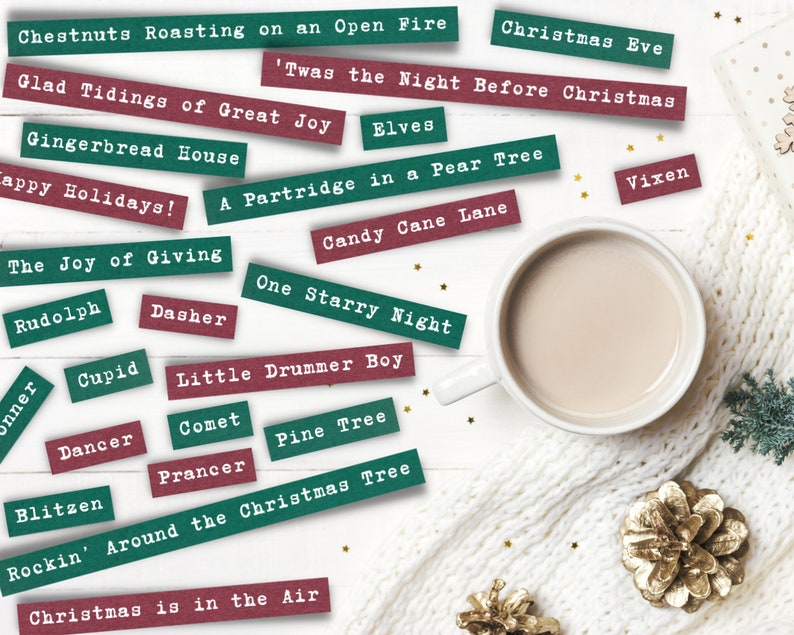 Christmas Words & Phrases, Printable Words, Word Strips, Christmas ...