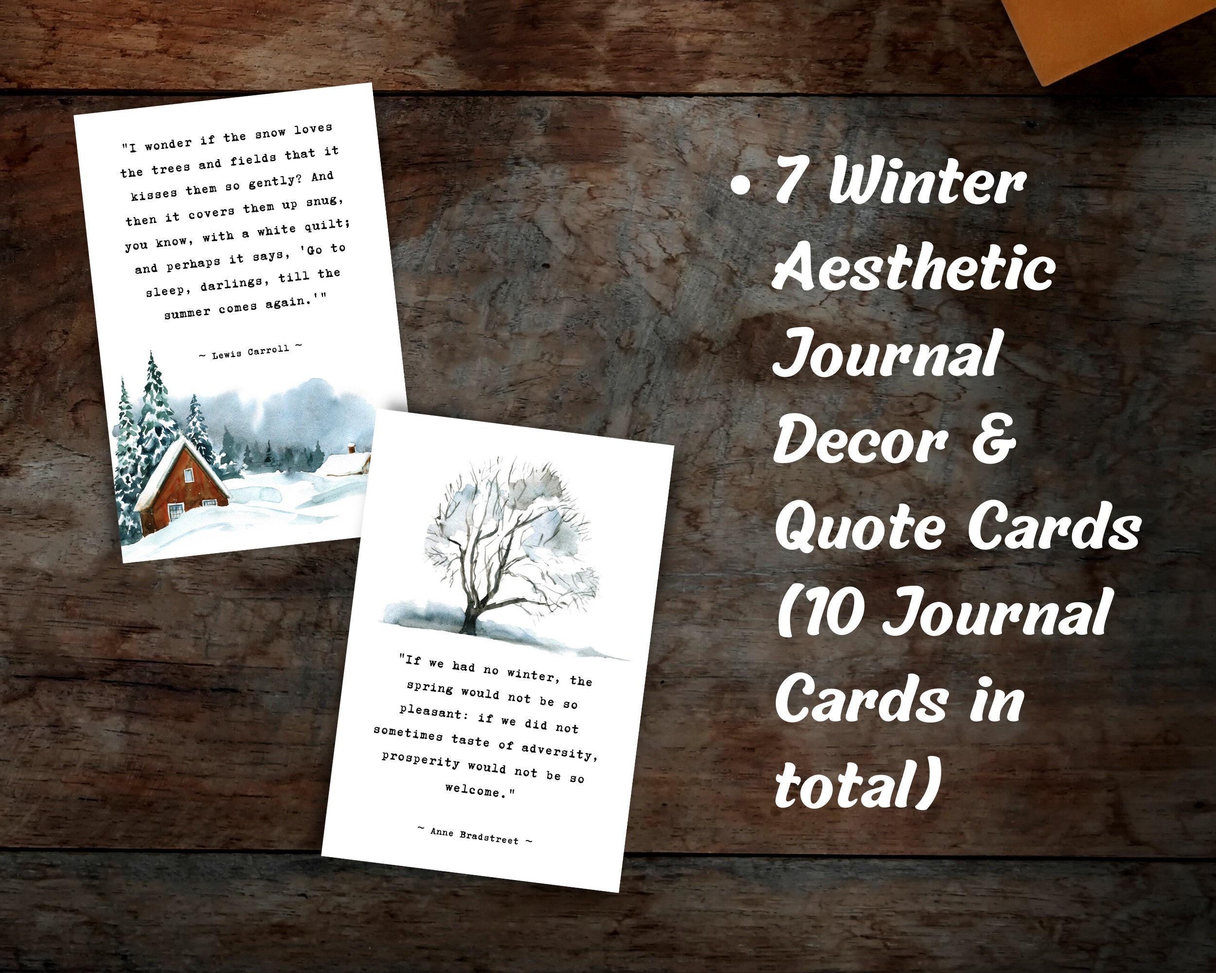 Winter Aesthetic Journal Cards Printable, Journal Prompts, Journaling ...