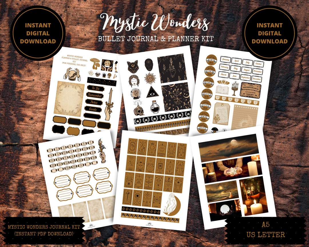 Mystic Wonders Bullet Journal & Planner Stickers, Mystic Art, Occult ...