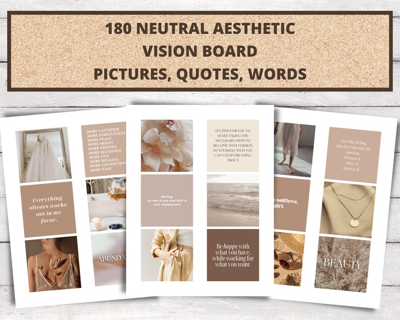 Vision Board Kit, Law of Attraction, Affirmation Cards, Mood Board ...