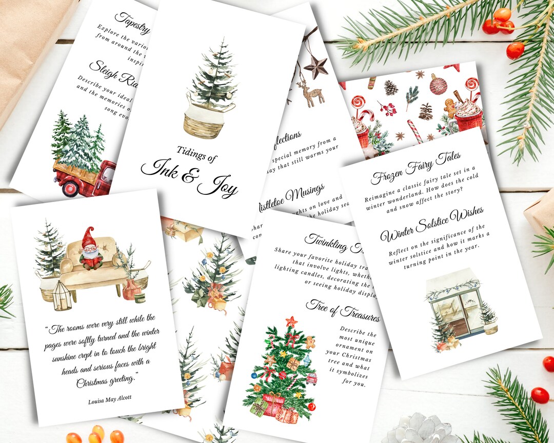 Christmas Journal Prompts, Holiday Journal Prompt Cards, Journaling ...