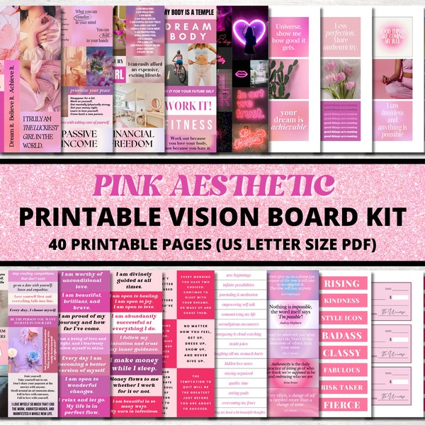 Pink Vision Board - Etsy