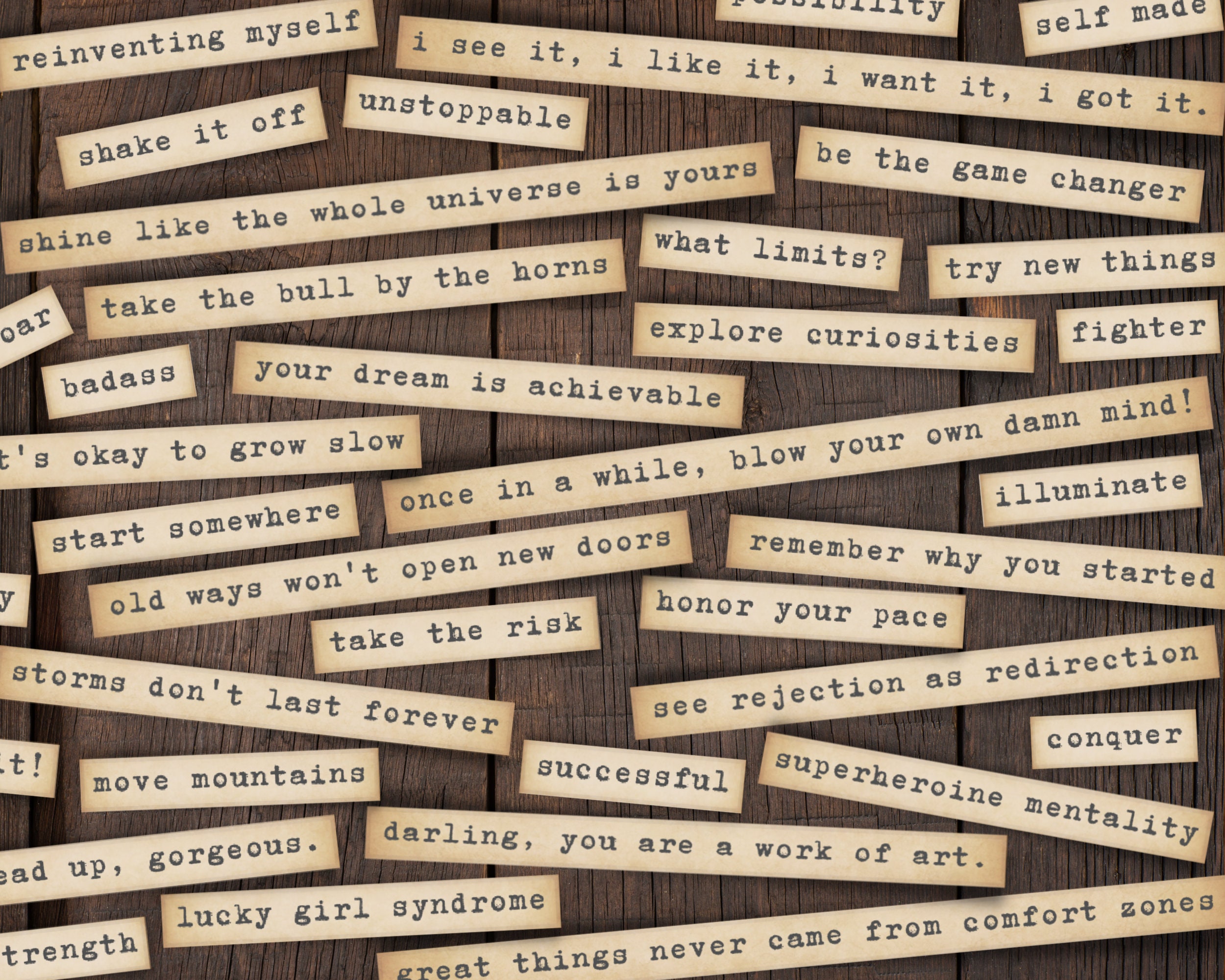 Motivational Phrases, Printable Words, Collage Words, Word Strips ...