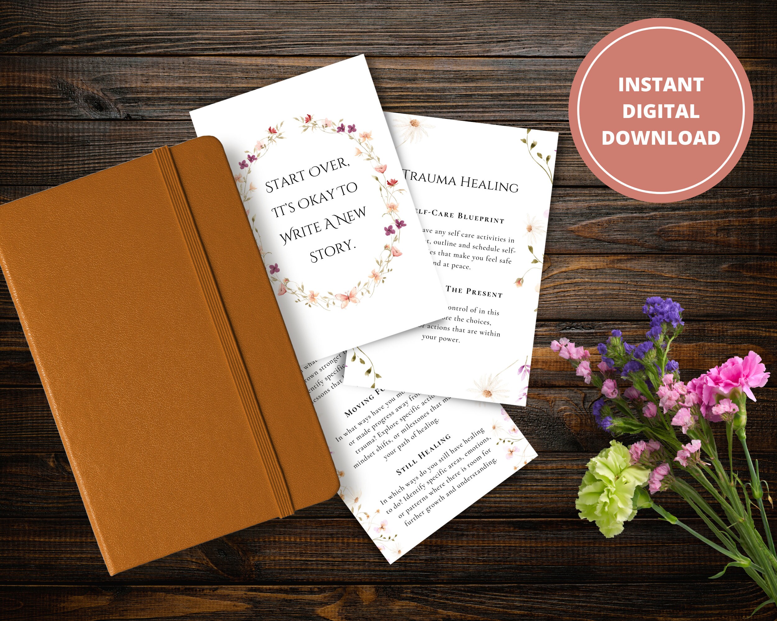 Trauma Healing Journal Prompts, Journal Prompt Cards, Therapy Journal ...