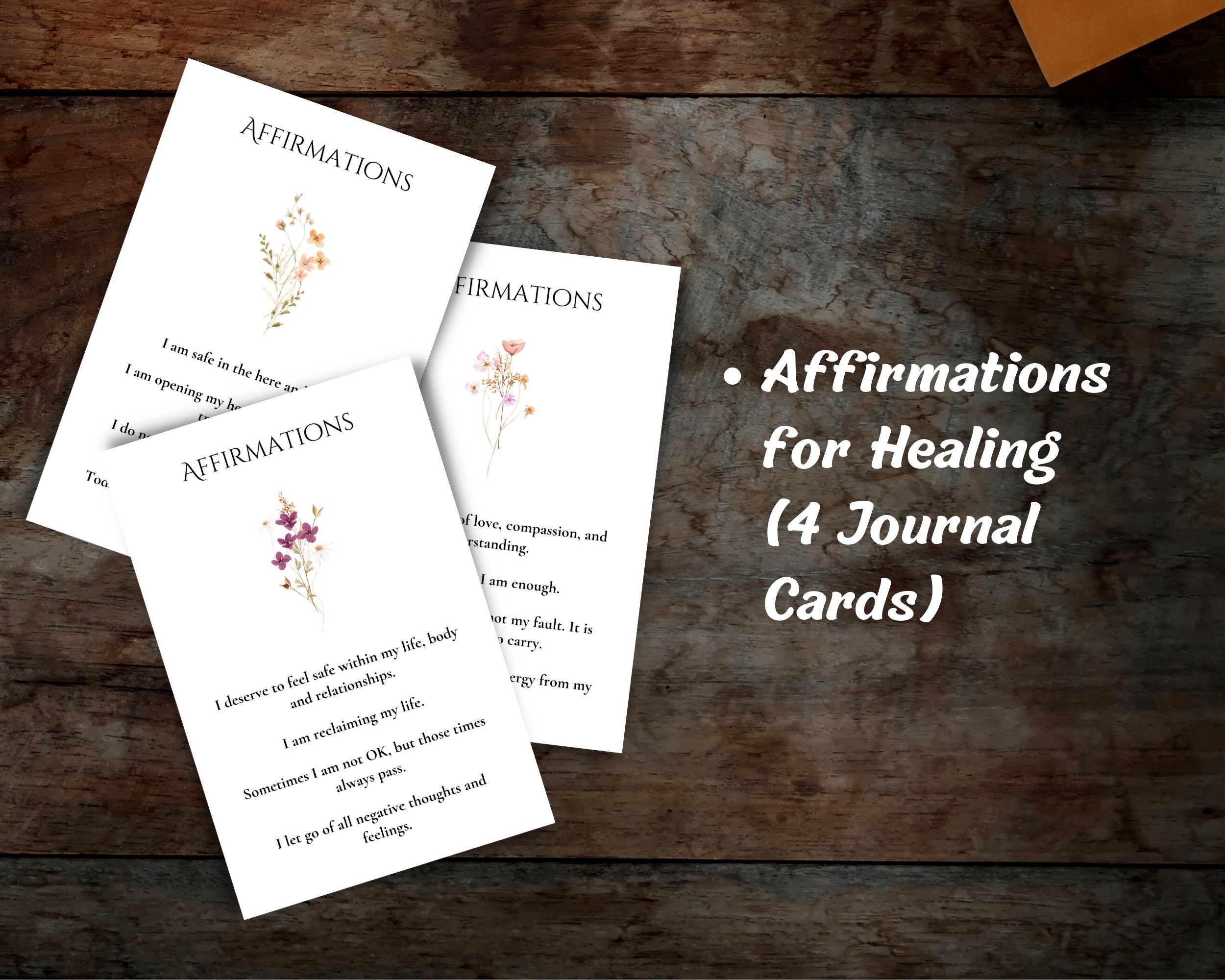 Trauma Healing Journal Prompts, Journal Prompt Cards, Therapy Journal ...