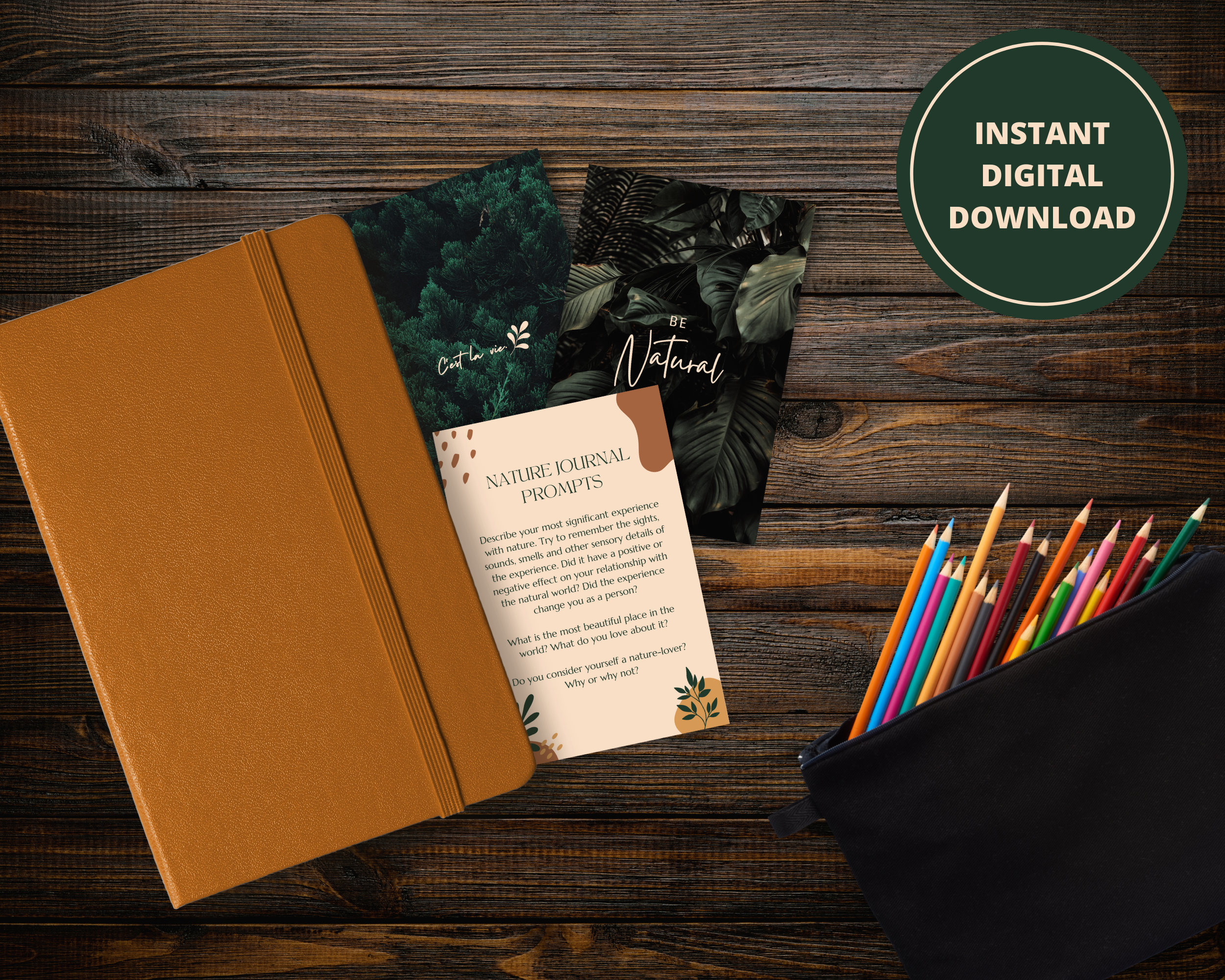 Nature Journal Prompts, Nature Inspired Journal Cards, Botanical ...