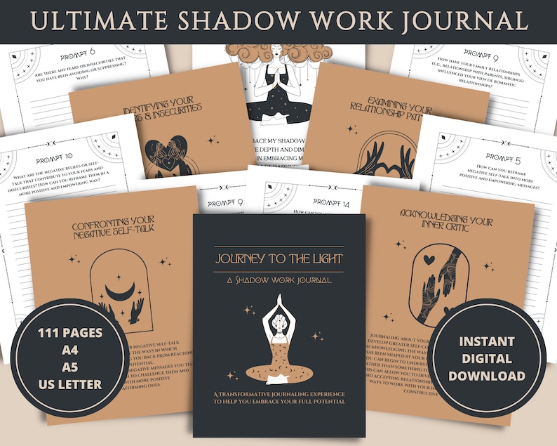 Shadow Work Journal, Digital Printable, Shadow Work Prompts, Book of ...