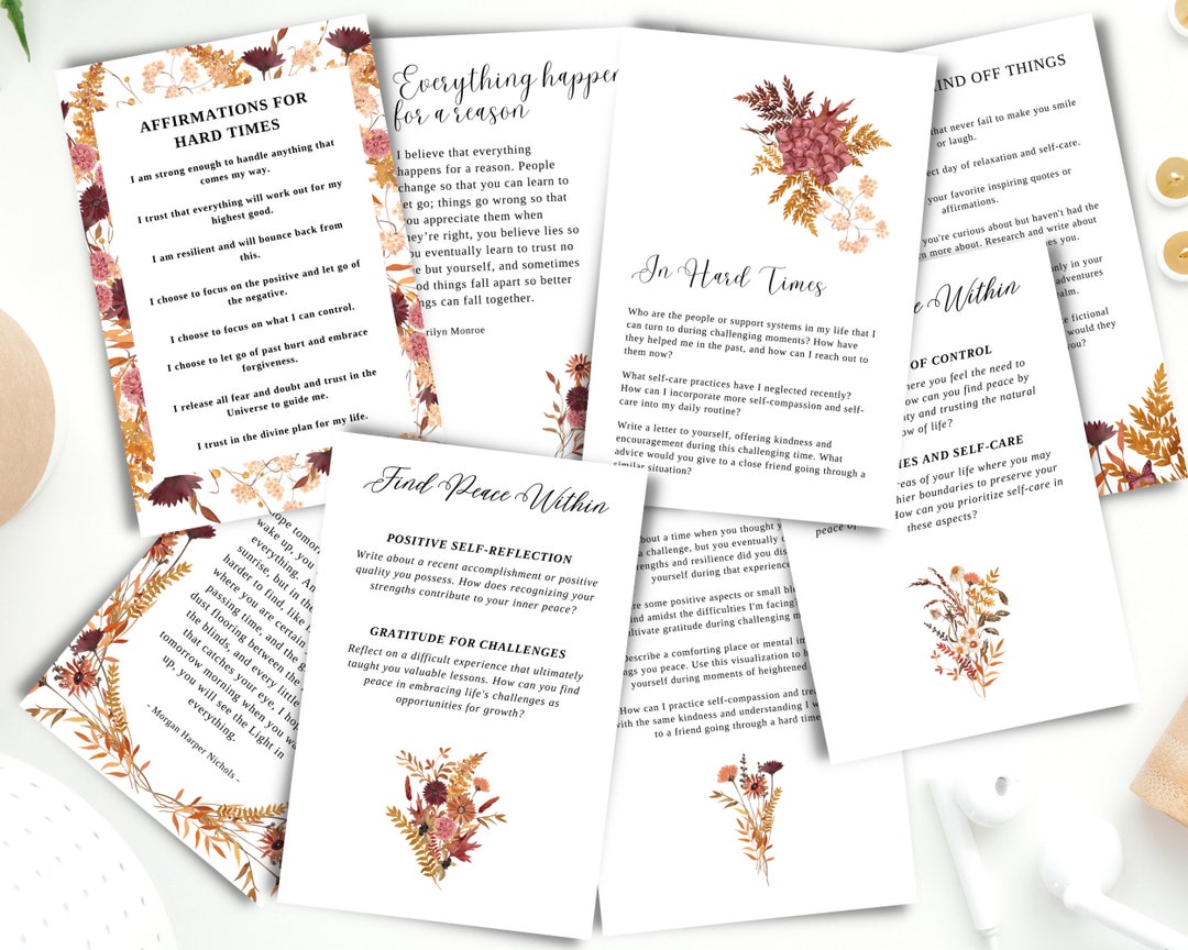 Hard Times Journal Prompts, Mental Health Healing Journaling Prompts ...
