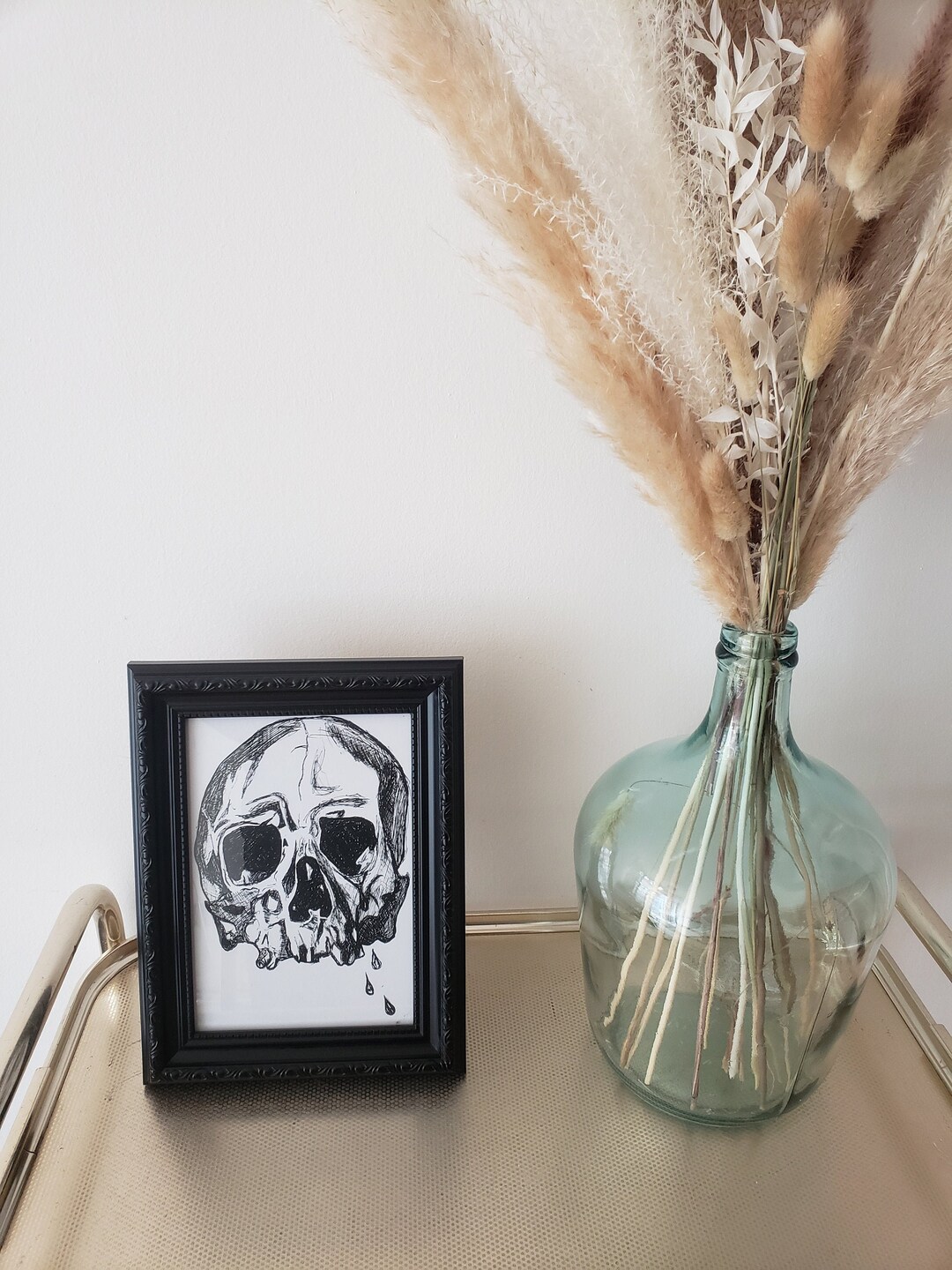 A5 Black and White Gothic Skull Print - Grief - Etsy