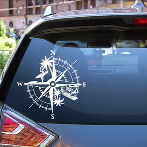 Sticker Compass and Surfer Vinyl Decal - Vinyl Sticker for Your Van ...