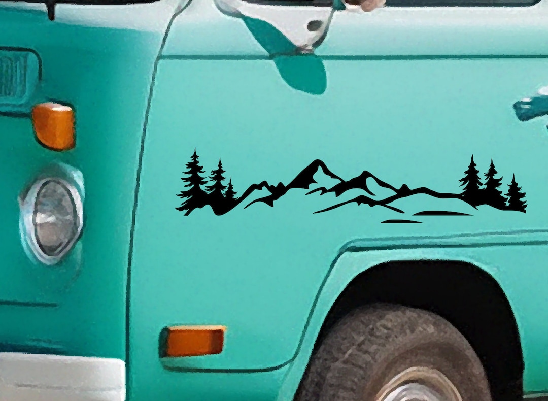 Mountain and Forest Vinyl Decal - Vinyl Sticker for Your Van, Camper ...