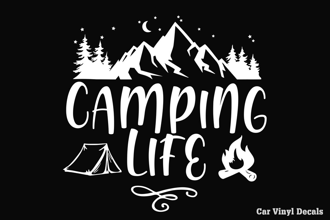 Camping Life Vinyl Decal Camper Vinyl Sticker Caravan Vinyl - Etsy