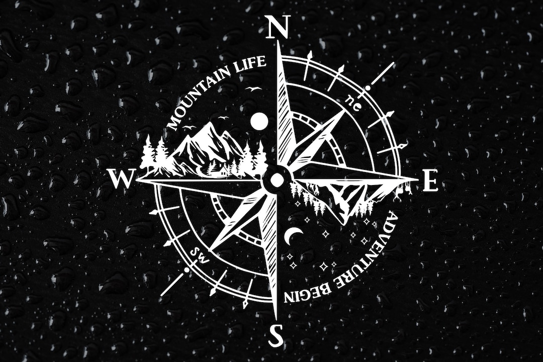Compass Adventure Begins Decal Compass Compass Adventure - Etsy