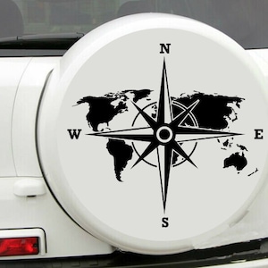 Compass Car Sticker, Camper Vinyl Sticker, Compass Caravan Vinyl Decal ...