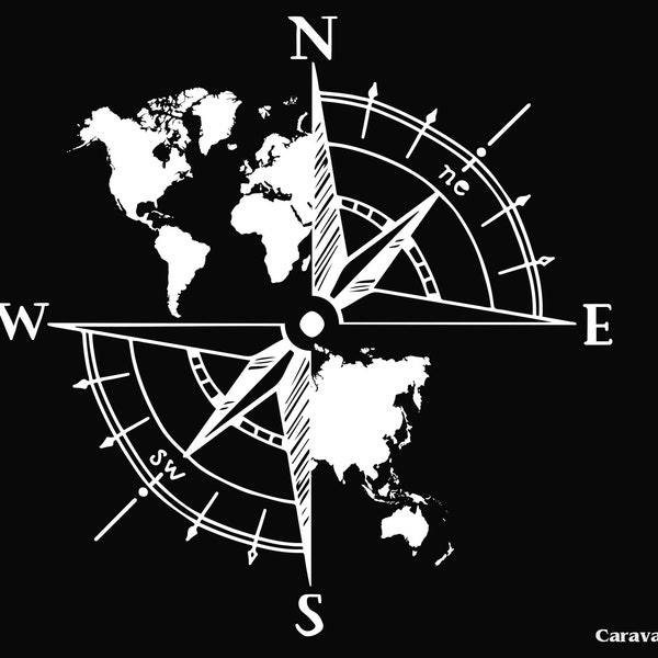 World Map Decal - Etsy