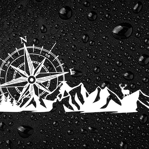 Compass and Mount Sticker Camper Van Sticker Car Caravan - Etsy