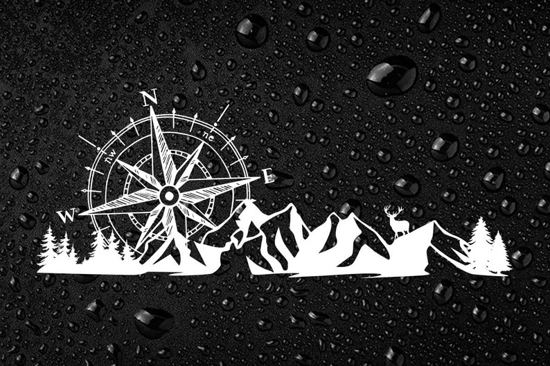 Compass and Mount Sticker Camper Van Sticker Car Caravan - Etsy