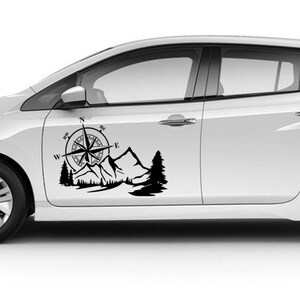 Compass and Mount Sticker, Camper Van Sticker, Car Caravan Vinyl Decal ...