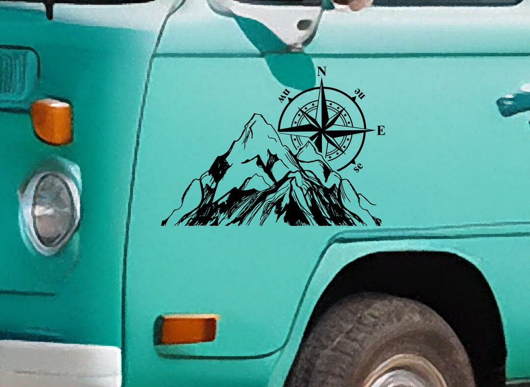 Compass and Mount Sticker - Vinyl Decals for Your Van, Camper, Caravan ...