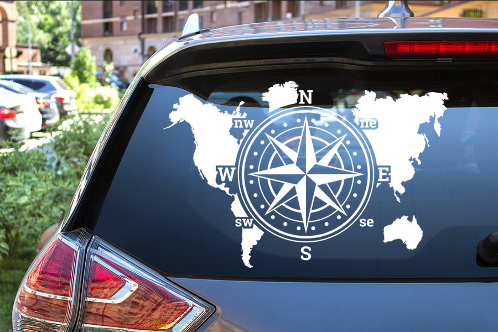 World Map Compass Decal Sticker Camper Van Sticker World Map - Etsy