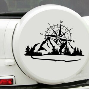 Compass and Mount Sticker, Camper Vinyl Sticker, Caravan Vinyl Decal ...