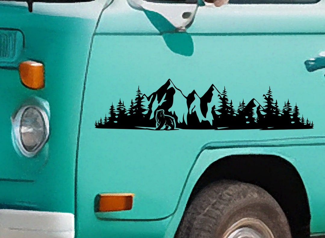 Bear in the Mountain Vinyl Decal - Vinyl Sticker for Your Van, Camper ...