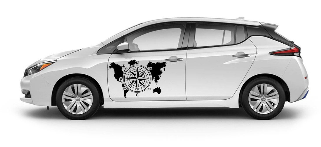 World Map Compass Decal Sticker Camper Van Sticker World Map - Etsy