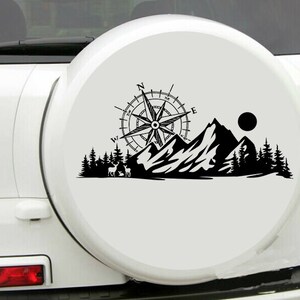 Compass and Mount Sticker, Camper Vinyl Sticker, Caravan Vinyl Decal ...