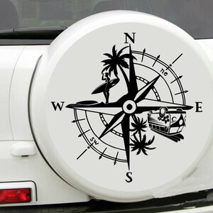 Sticker Compass and Surfer Vinyl Decal - Vinyl Sticker for Your Van ...