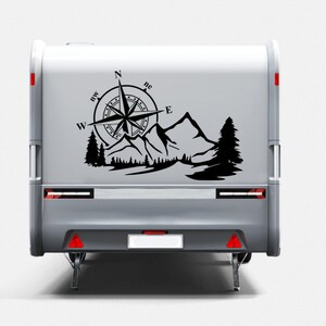Compass and Mount Sticker, Camper Van Sticker, Car Caravan Vinyl Decal ...
