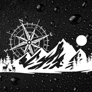 Compass and Mount Sticker Camper Van Sticker Car Caravan - Etsy