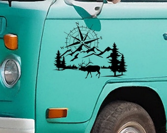 Compass, Camper Van Sticker, Compass Car Caravan Vinyl Decal,compass ...