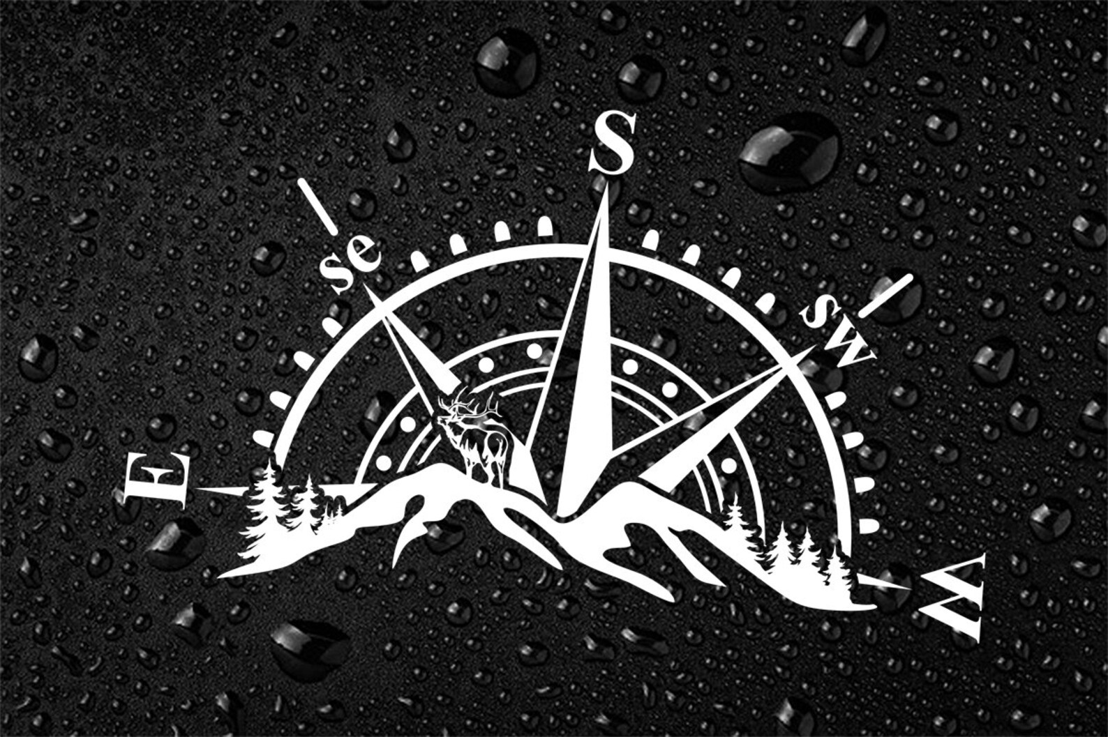 Compass and Mount Sticker Camper Van Sticker Car Caravan - Etsy