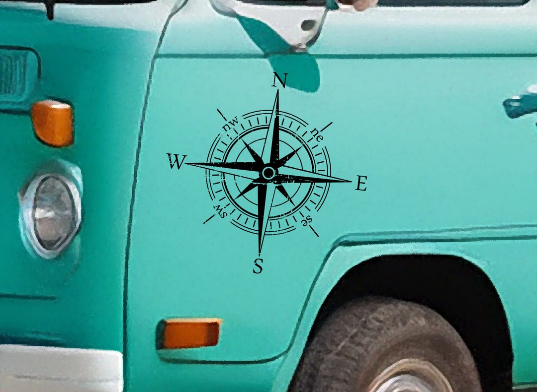 Vintage Compass Vinyl Decal - Vinyl Decals for Your Camper, Van ...