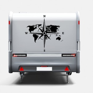 Compass Car Sticker, Camper Vinyl Sticker, Compass Caravan Vinyl Decal ...