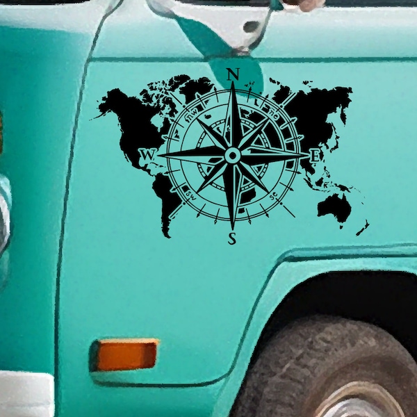 World Map Decal - Etsy