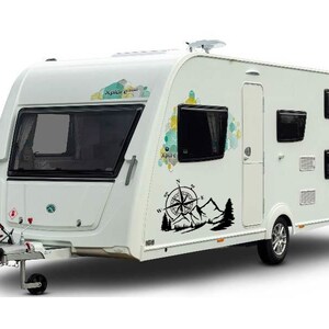 Compass and Mount Sticker, Camper Van Sticker, Car Caravan Vinyl Decal ...