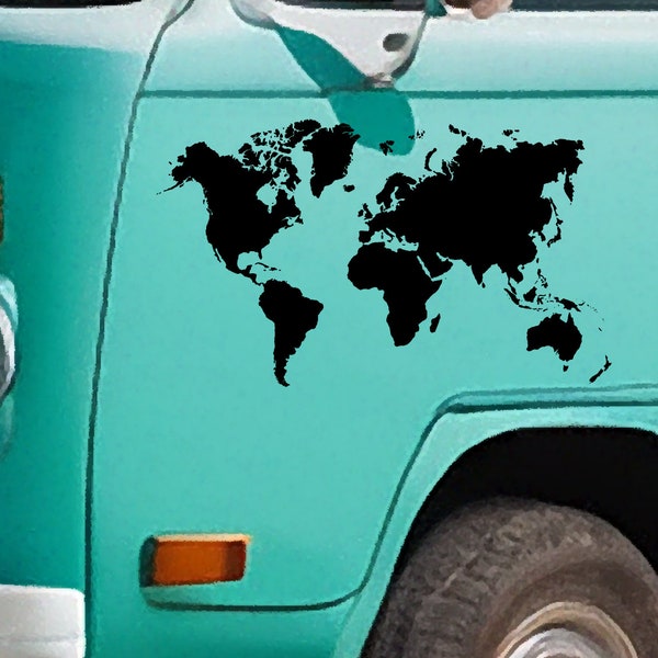 World Map Decal - Etsy
