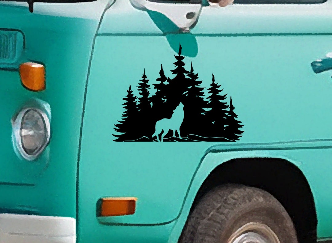Wolf in the Forest Vinyl Decal - Vinyl Sticker for Your Van, Camper ...