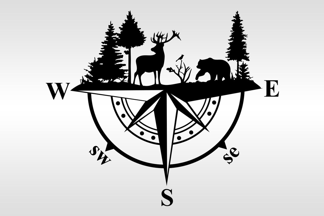 Compass and Deer Reflective Decal, Very Nice Reflective Sticker - Etsy