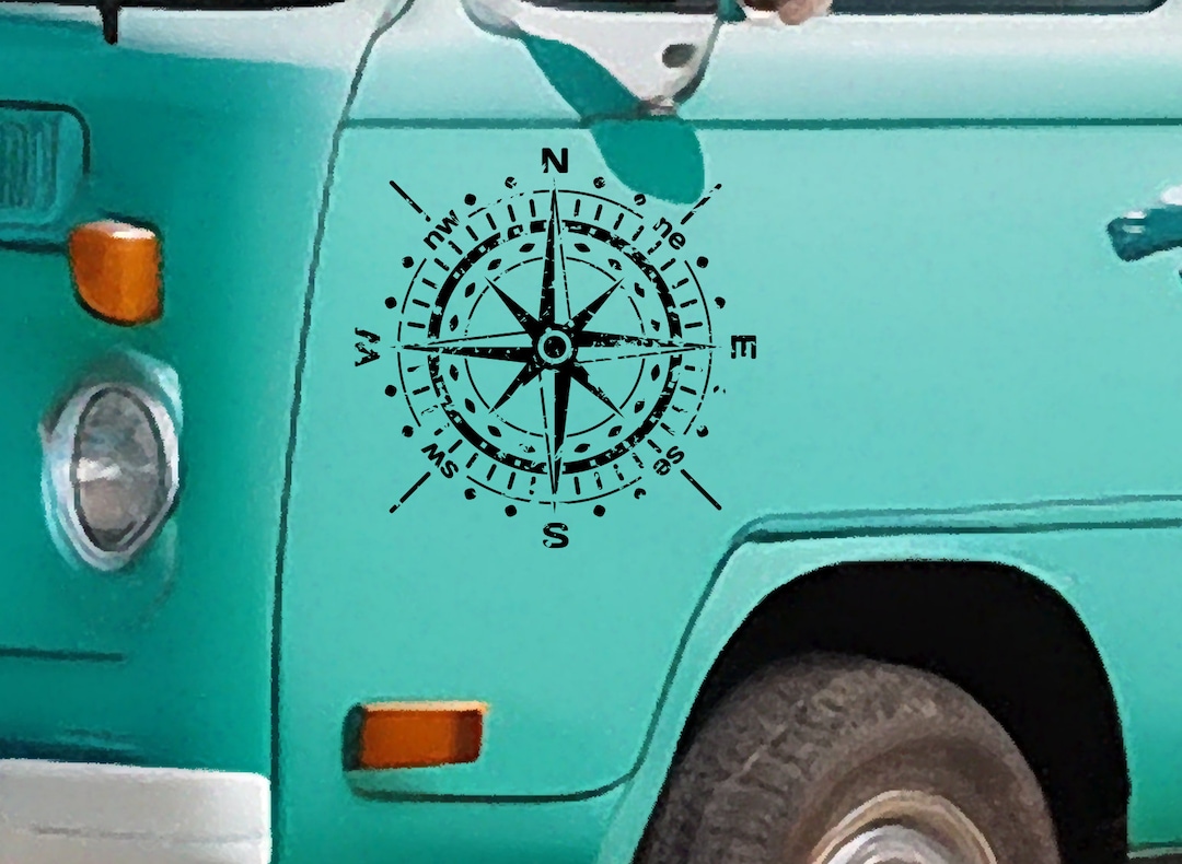 Compass Camper Sticker - Vinyl Decals for Your Van, Camper, Caravan ...