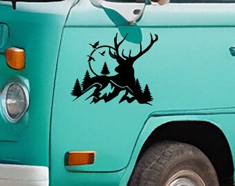 Compass and Mount Sticker, Camper Van Sticker, Car Caravan Vinyl Decal ...