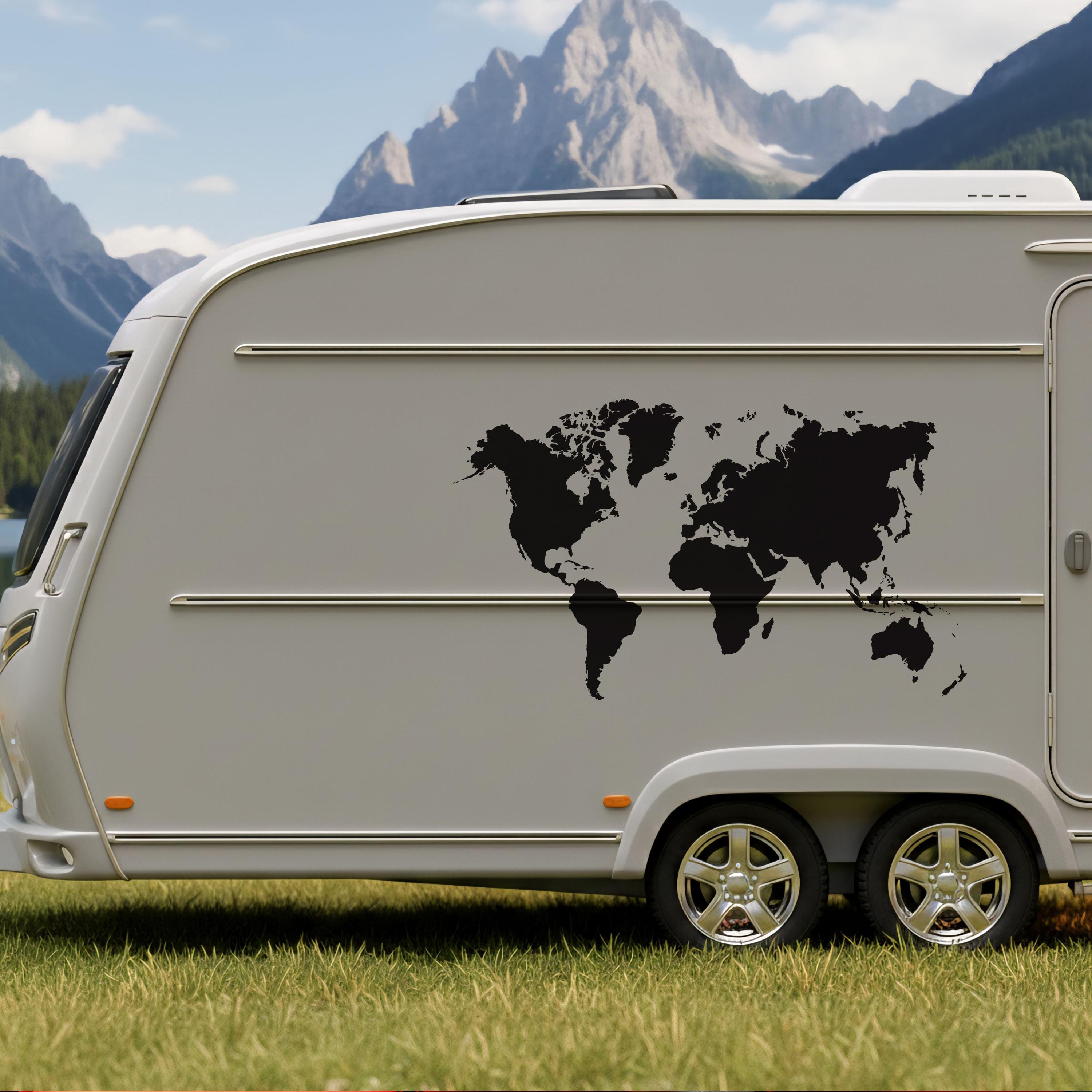 World Map Vinyl Decal: Camper Van, Caravan Sticker - Etsy