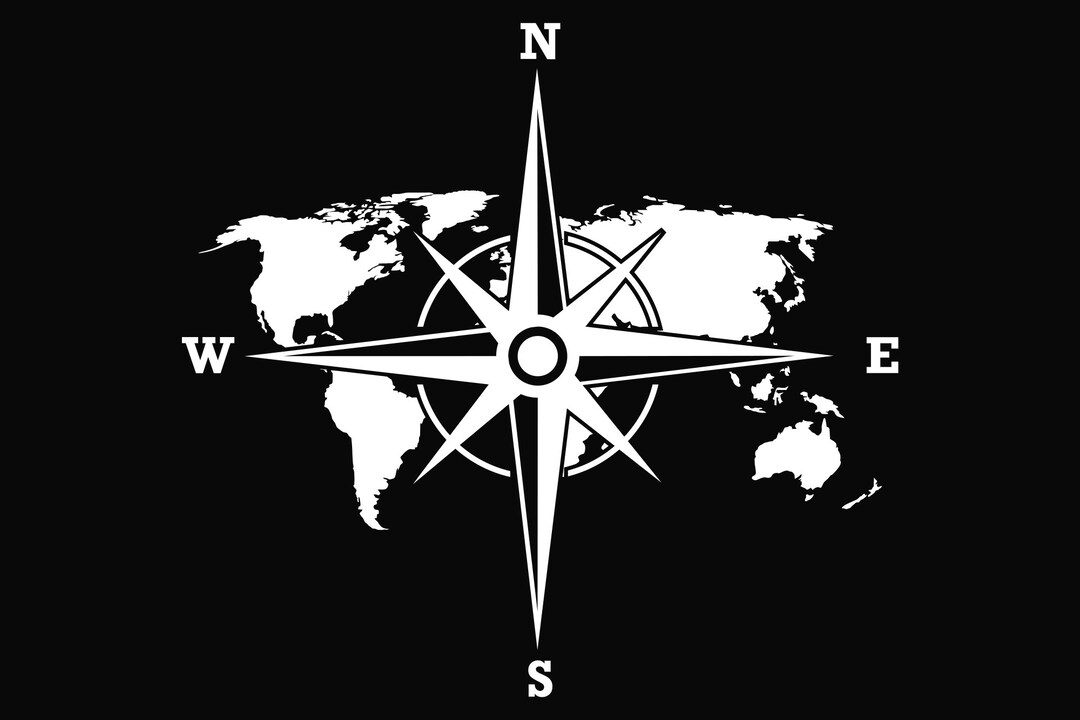 Compass Car Sticker, Camper Vinyl Sticker, Compass Caravan Vinyl Decal ...