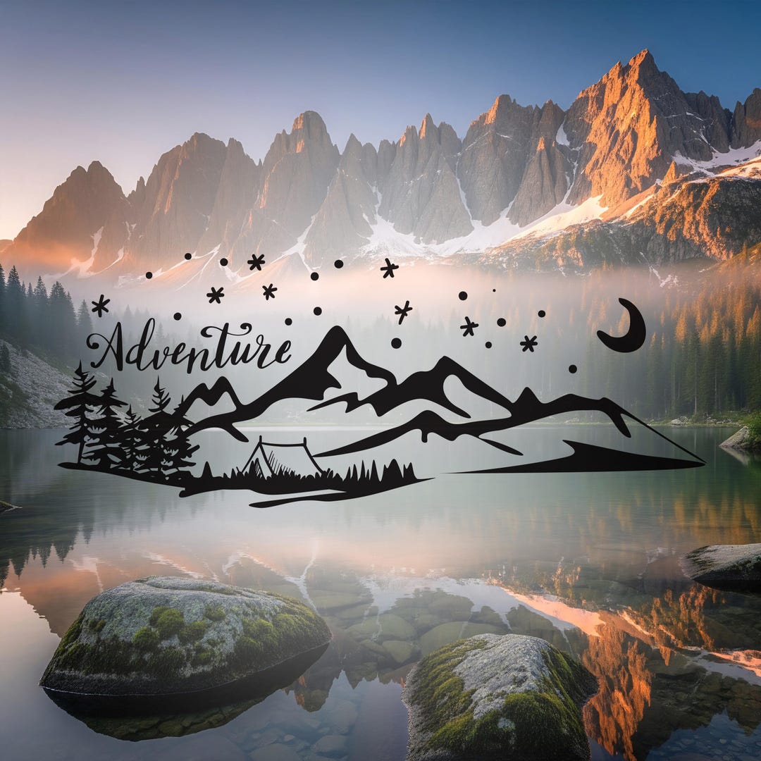 Mountain Adventure Vinyl Decal - Vinyl Sticker for Your Van, Camper ...